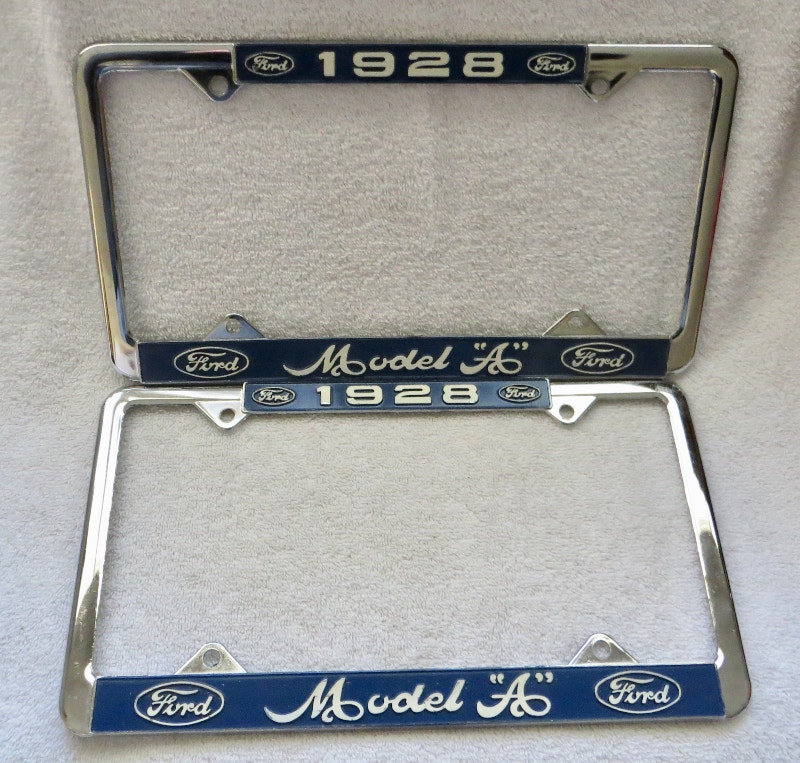 1928 FORD MODEL A CHROME LICENSE PLATE HOLDERS | Arts & Collectibles ...