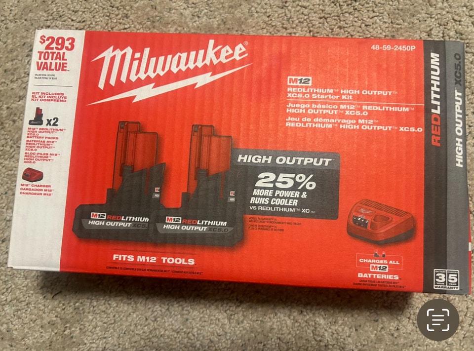 Brand new MILWAUKEE dual M12 high output 5ah batteries & charger ...
