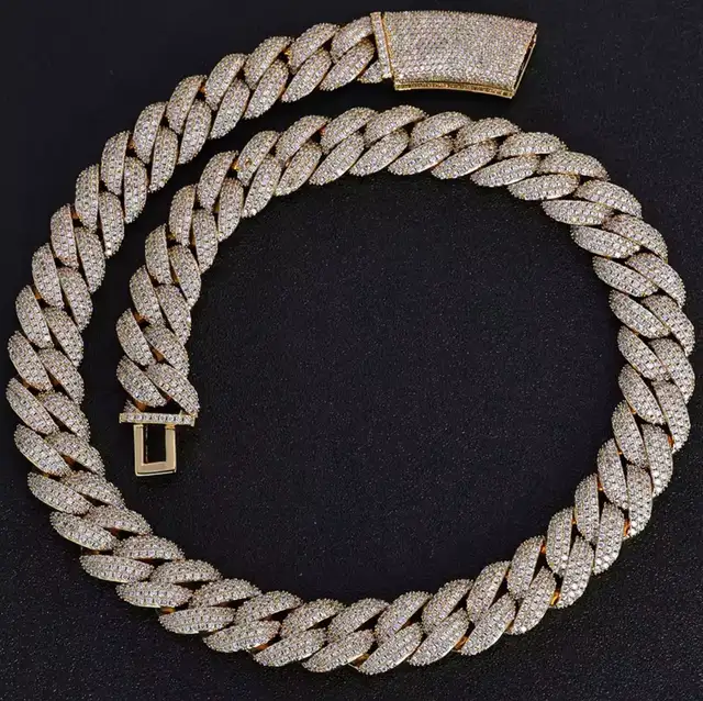 18MM Classic Fully Iced Out Men’s Cuban Chain 4Rows | Jewellery ...