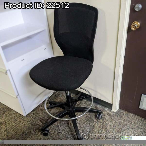 Teknion T-3 Black Mesh Back Office Rolling Stool, No Arms | Chairs ...