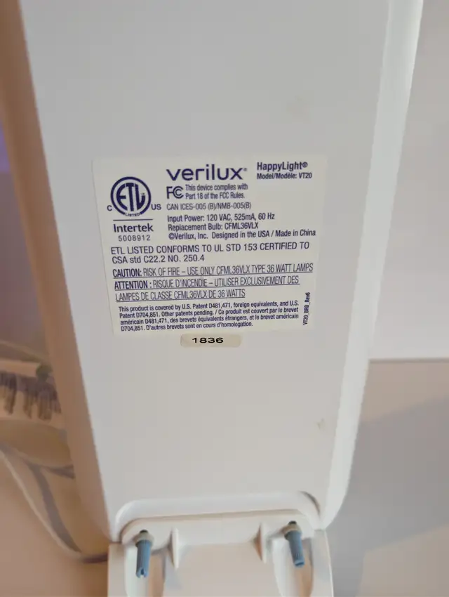 Verilux HappyLight VT20 – Full Spectrum Light Therapy Lamp | Health ...