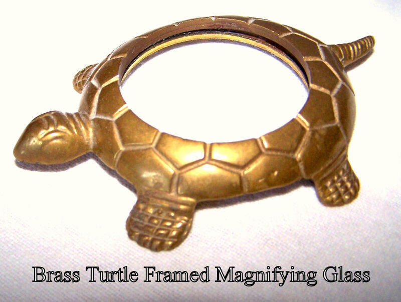 Brass Turtle Casting desk magnifier glass paperweight like new | Arts ...