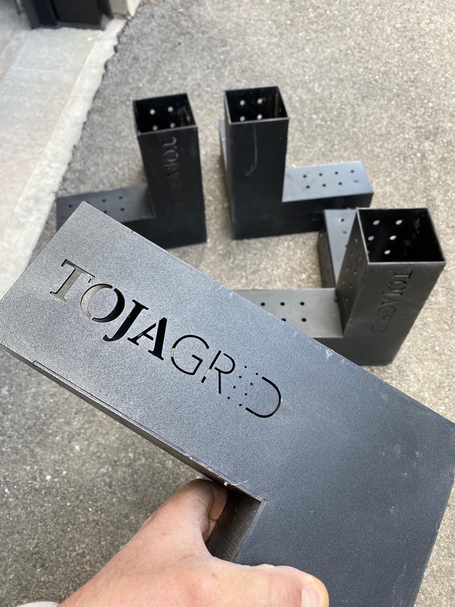 4 Tojagrid TRIO 3 Arm Pergola Corner Bracket for 4x4 Wood Posts | Decks ...