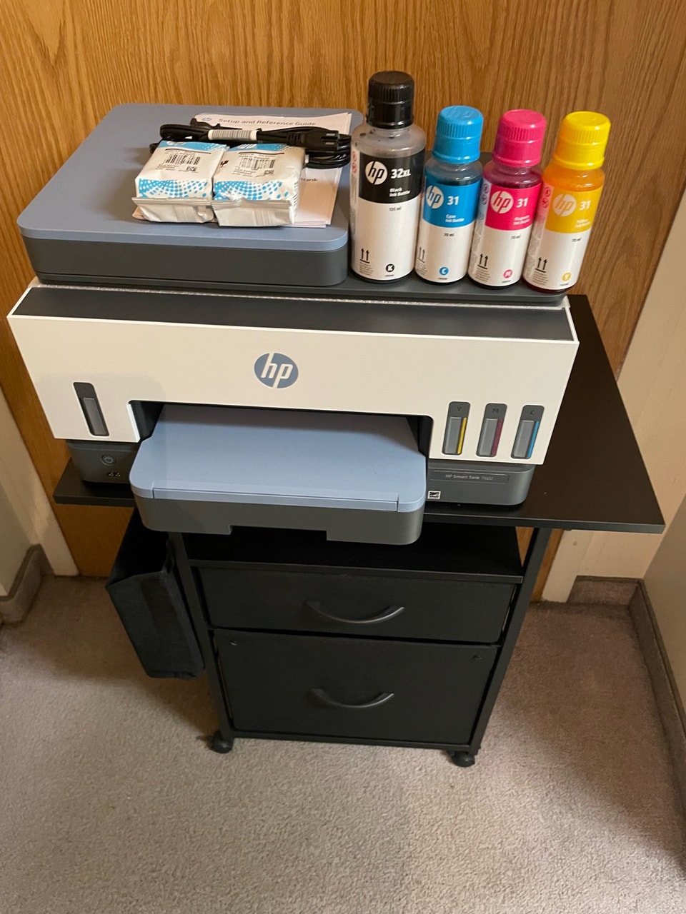 New HP Smart Tank All-in-One Printer with small Filing Cabinet ...