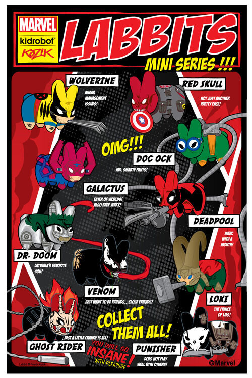 Kidrobot Marvel Labbit Ltd Edition Poster- Signed by Frank Kozik | Arts ...
