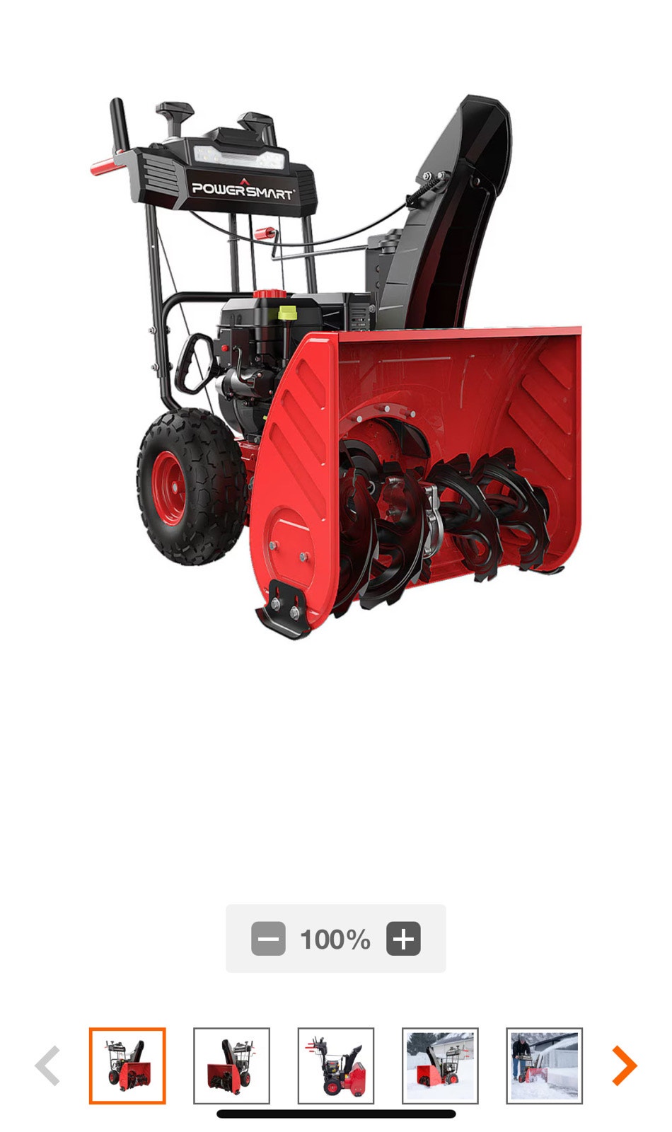 PowerSmart 24-inch Two-Stage Gas Powered Snow Blower | Snowblowers ...