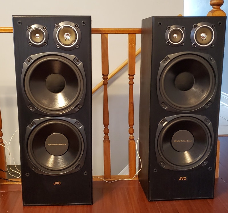 Large DJ Speakers by JVC (12inch woofers) with Pyle 120-Watt x 2 ...