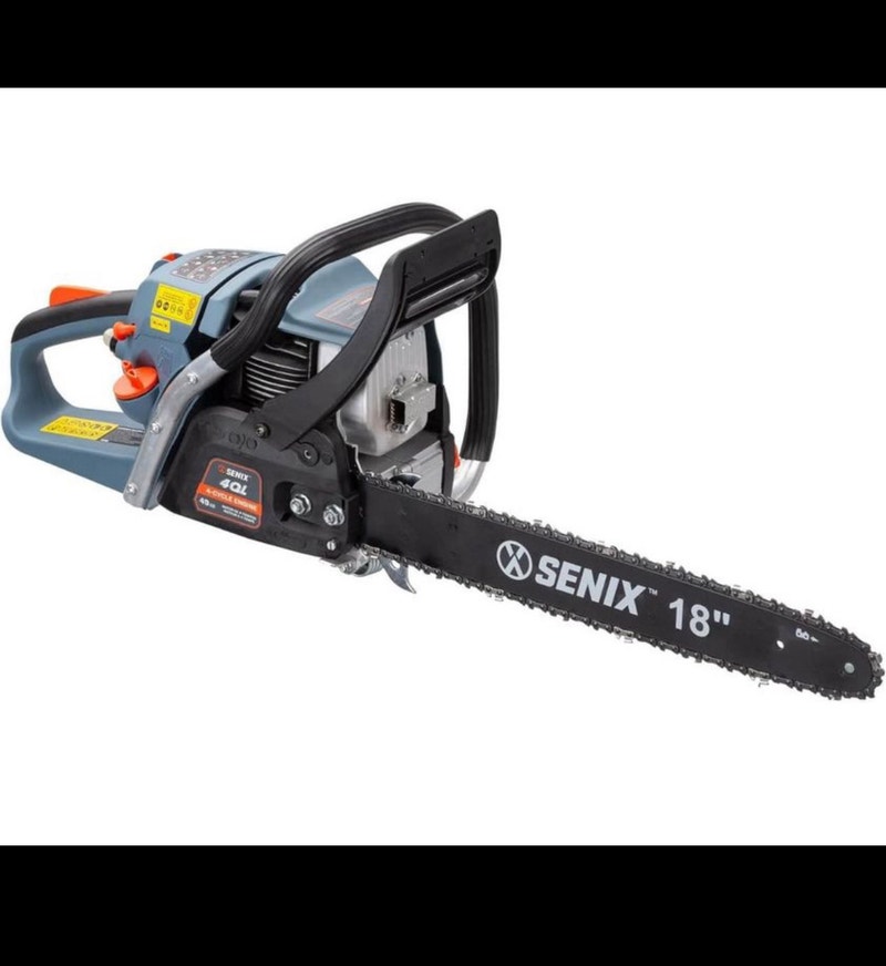 SENIX 4QL Gas Chainsaw with 18-Inch Oregon Bar and Chain for Tre ...