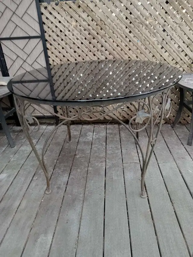 42" smoked glass wrought iron table | Other Tables | City of Toronto ...
