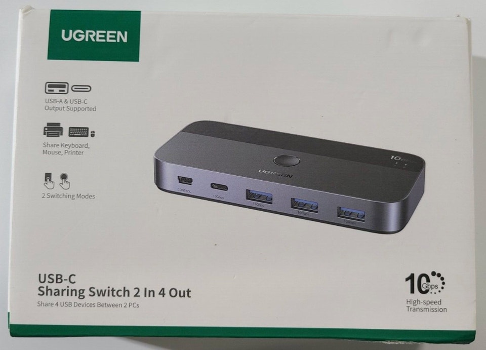 UGREEN USB C Switch 2 Computers Share 4 USB 3.2 Ports, 10Gbps US | Laptop Accessories | City of ...