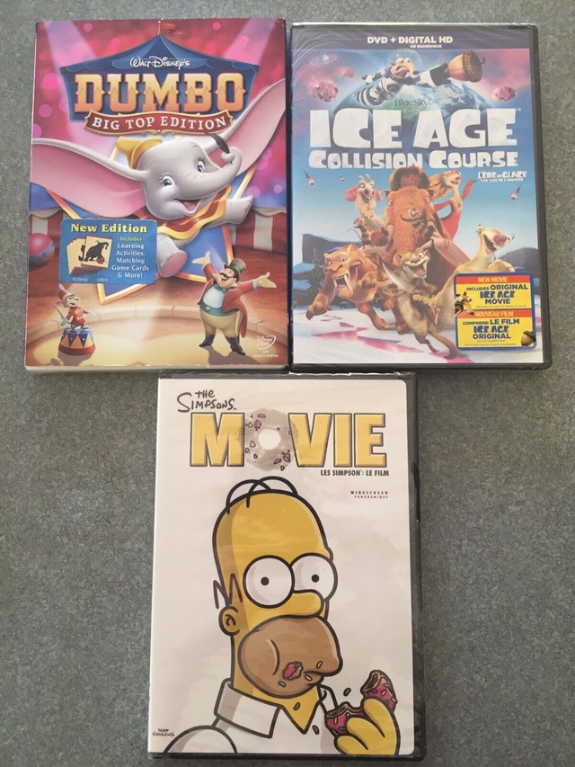 New Disney DVDs Dumbo The Simpsons Movie Ice Age Collision Cours | CDs ...