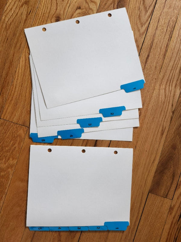 Mini Intercalaires/separateurs avec onglets - Dividers with tabs ...