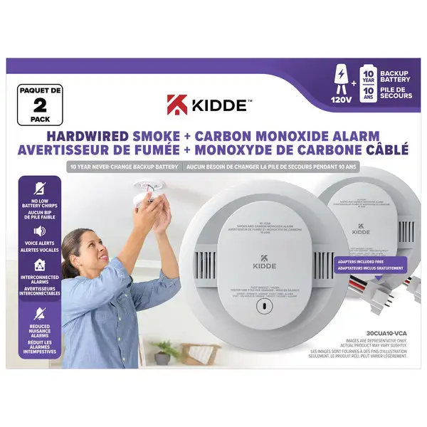 Kidde 120V Hardwired Smoke and Carbon Monoxide Alarm, 2-pack | Security ...