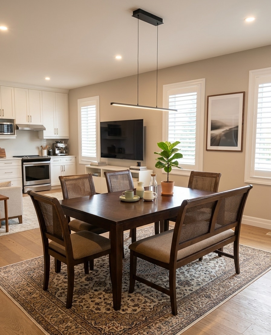 Dining Table + Bench Set with Extension Leaf | Dining Tables & Sets ...