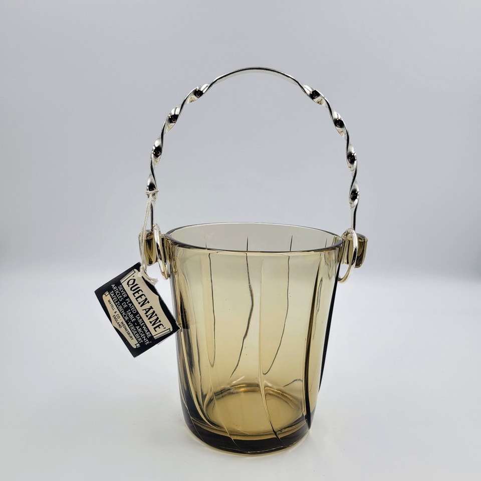 Vintage Queen Anne Glass Ice Bucket Smoked Mayell & Co Wednesbur | Arts ...