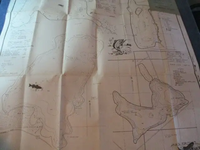 SPORTSMAN'S MAP OF WISCONSIN-SECTION 4-1950S-HYDROGRAPHIC MAP! | Arts ...