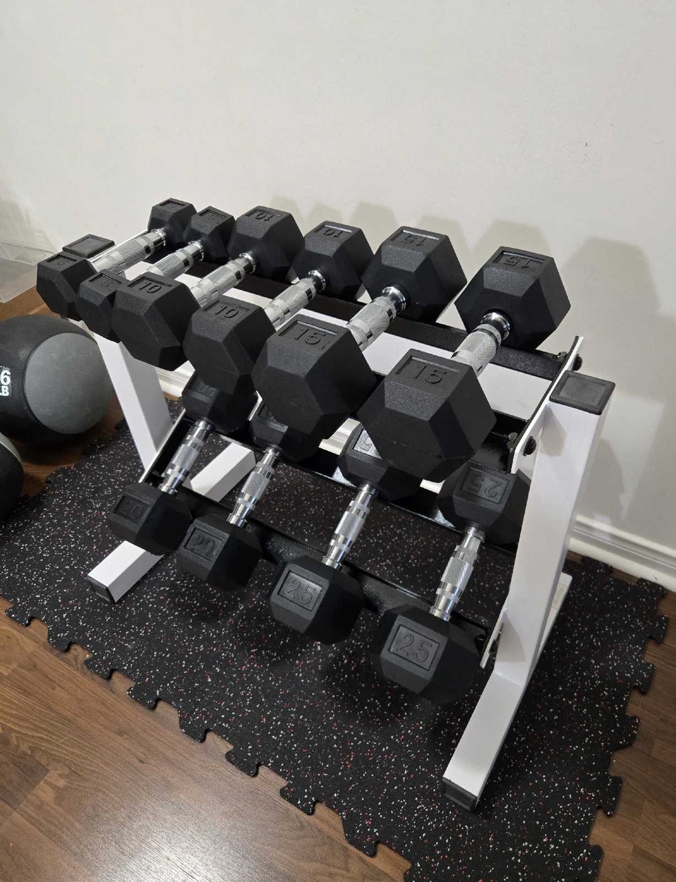 New! Dumbbell Storage Rack, 2-Tier, White, 24-Inch. *Rack only ...