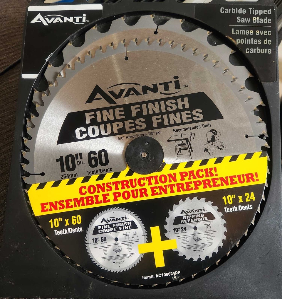 NEW 10" Saw Blade Combo Pack (Avanti 2-Pack) - 60T & 24T | Power Tools ...