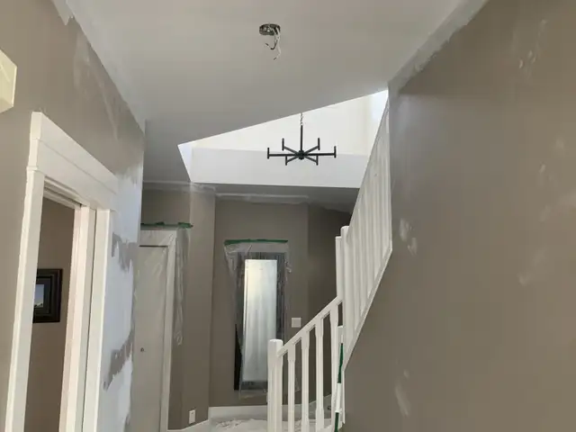 Popcorn Ceiling removal and Lighting / Drywall repair/texture | Drywall ...