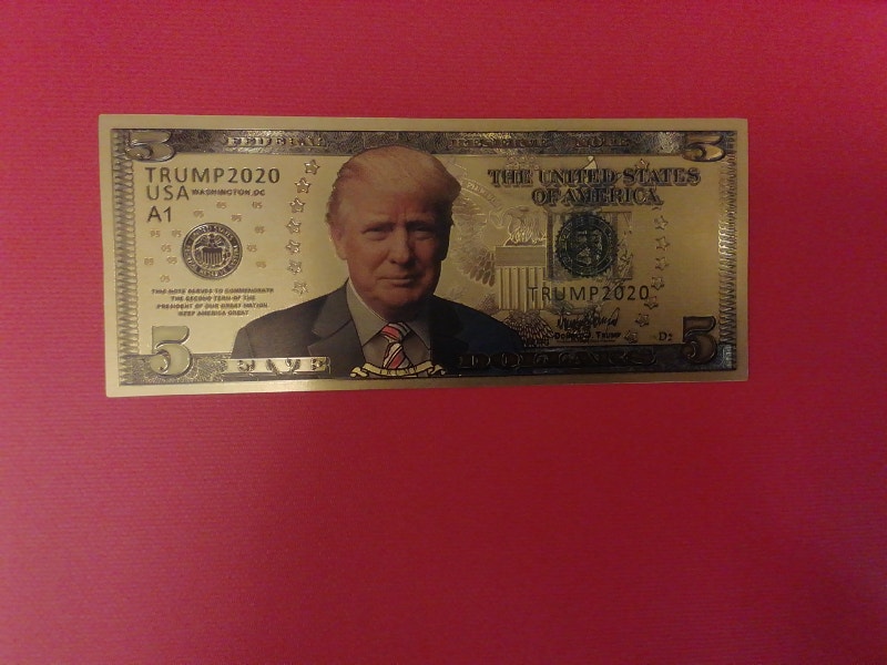 2020 Donald Trump $5 Gold Plated Banknote | Arts & Collectibles ...