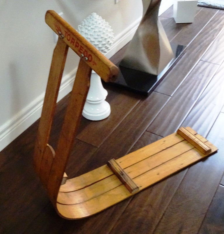 ANTIQUE SLED rare STANDUP Torpedo ONE of a KIND upright MUSEUM | Arts ...