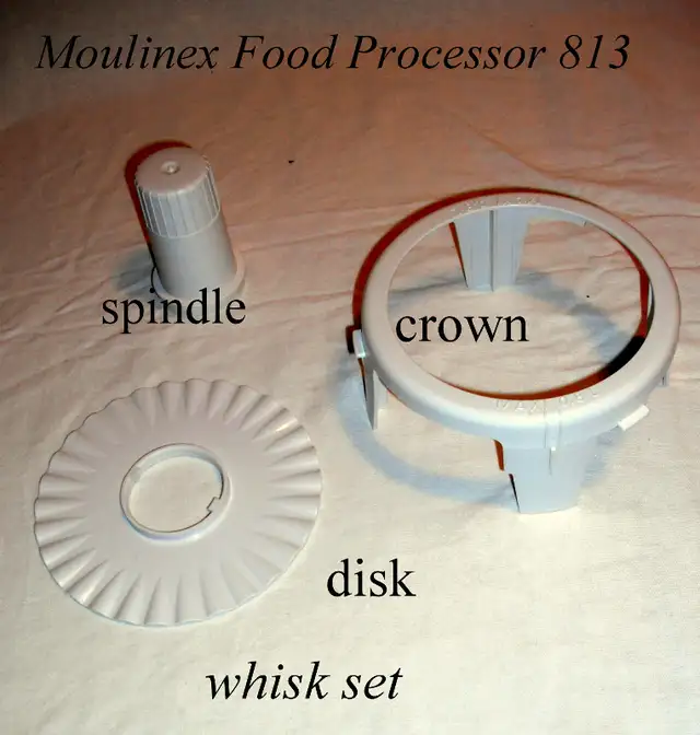 MOULINEX TYPE 813 parts: chop, whisk, Grate, slice, bowl, pusher ...