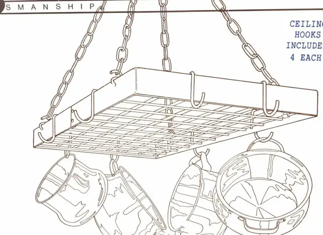 Rogar 30"x15" Rectangular Gourmet Ceiling Pot Rack (NEW) | Kitchen ...