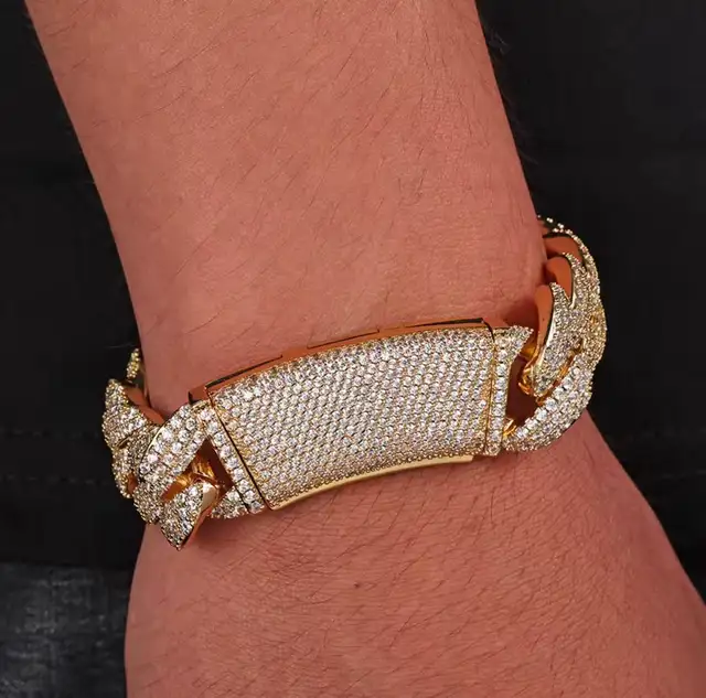 18MM Classic Fully Iced Out Men’s Cuban Chain 4Rows | Jewellery ...