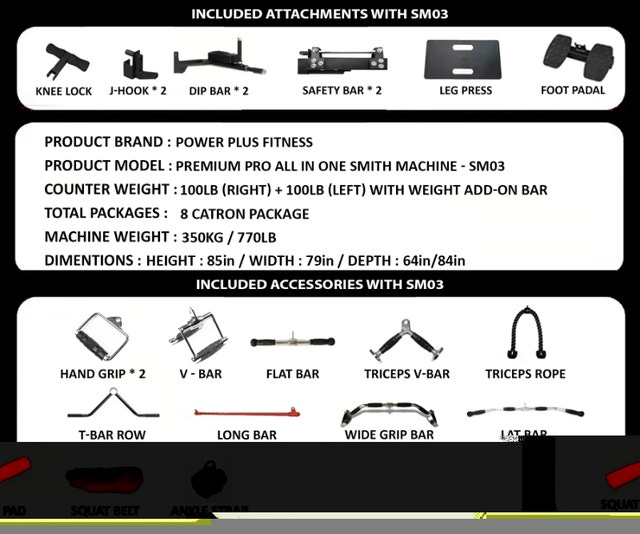 PREMIUM PRO ALL IN ONE SMITH MACHINE - SM03 -L'Ancienne-Loret | Autre ...