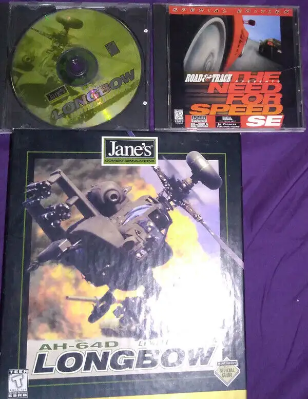 VINTAGE WINDOWS95 PC GAMES LONGBOW AND THE NEED FOR SPEED | PC Games ...