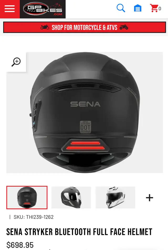 SENA Stryker Bluetooth Helmet + Helmet Cam (Medium) | Other | London ...