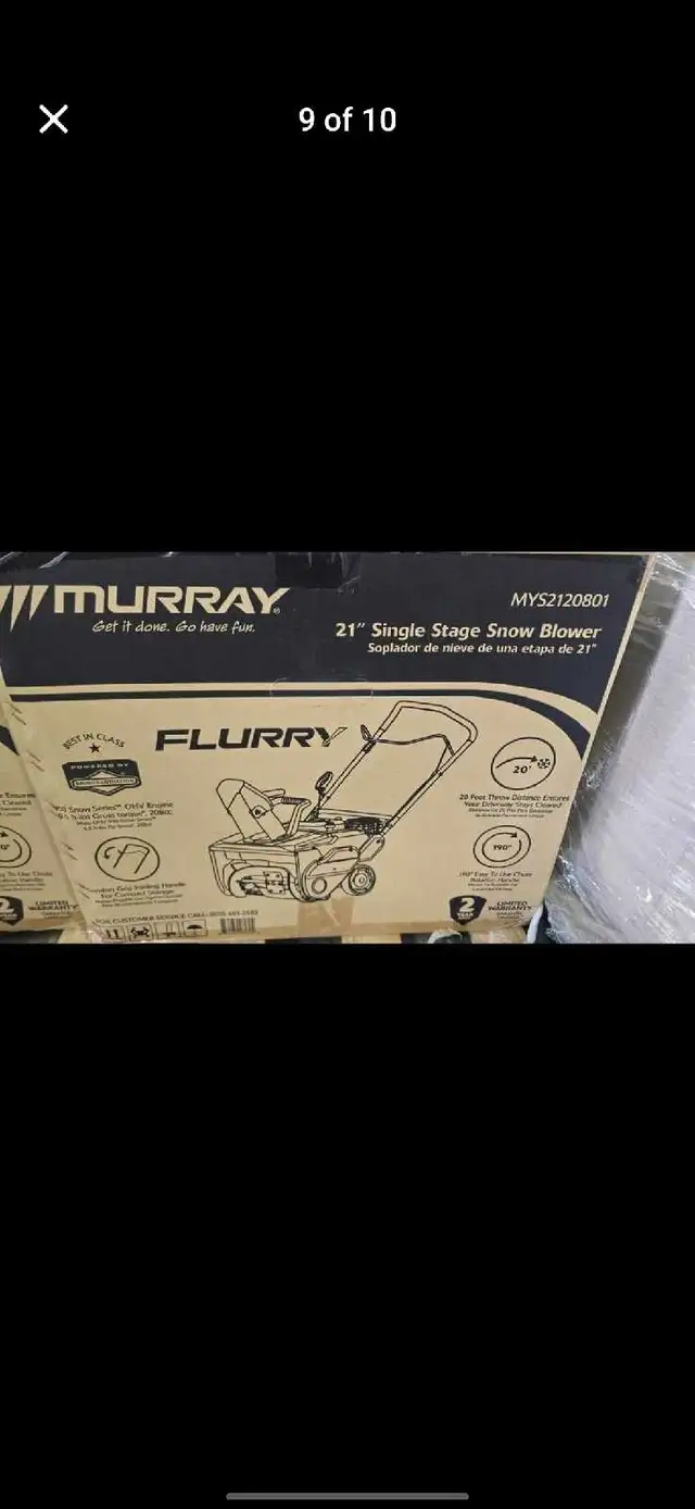 Murray Flurry 21 in. 208 CC Single-Stage Gas Snow Blower | Snowblowers ...