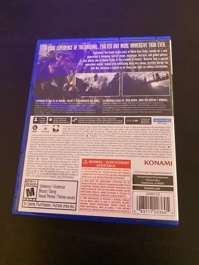 Metal Gear Solid Delta Snake Eater for PS5 Like New Code Used | Sony ...