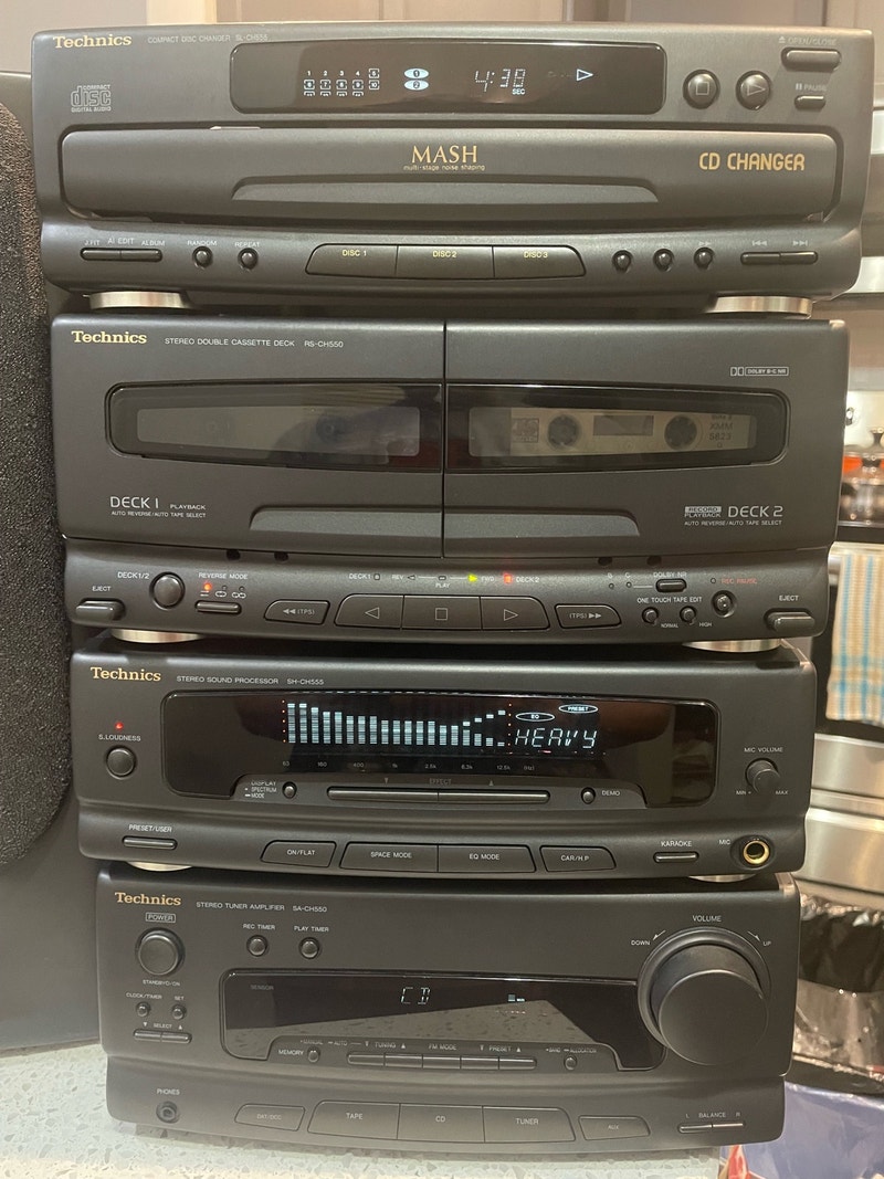 Technics Stereo Set Tuner Amplifier Cassette CD Changer Made in ...