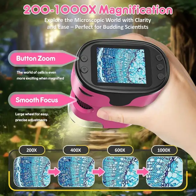 PM1000 Kids' Digital Microscope 1000X Magnification, Portable | General ...