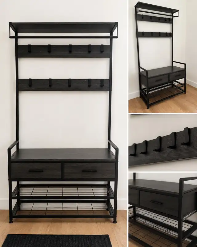 MODERN ENTRYWAY HALL TREE / MUDROOM BENCH WITH STORAGE | Hutches ...