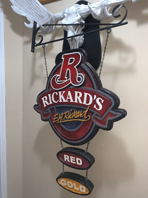 Vintage Sidemount Rickards dual sided triple sign Mint | Arts ...