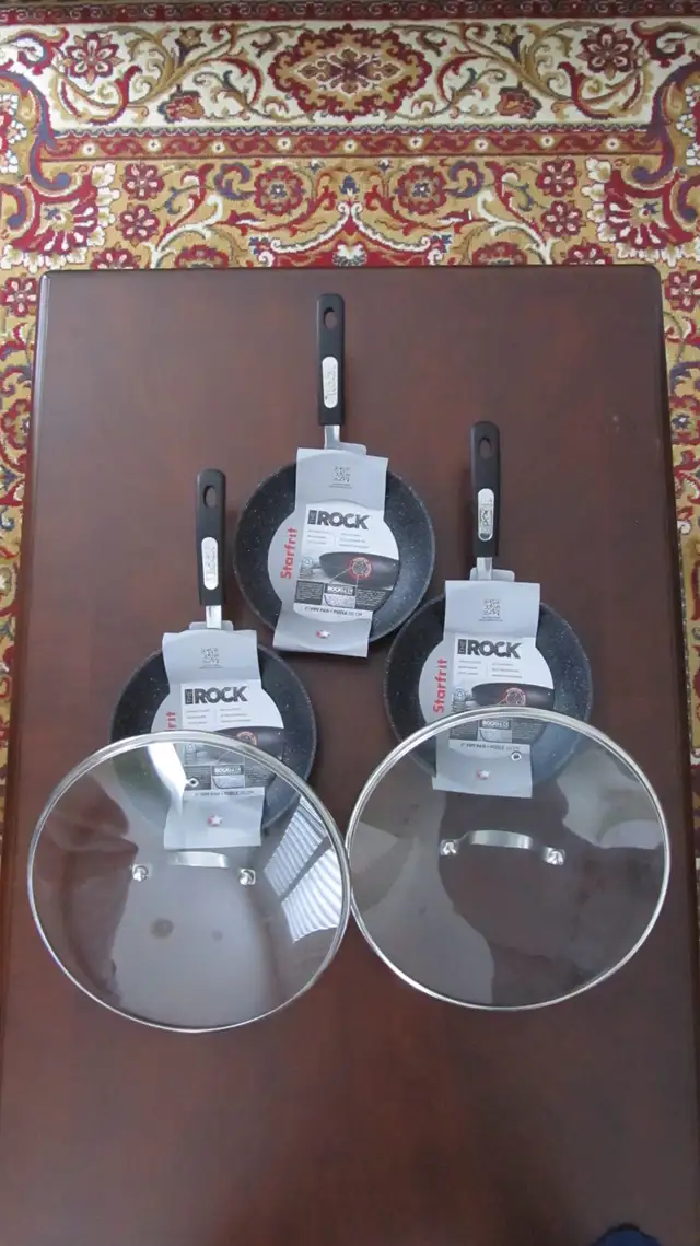 Three The Rock 8" fry pan and Two 30cm lid | Kitchen & Dining Wares ...