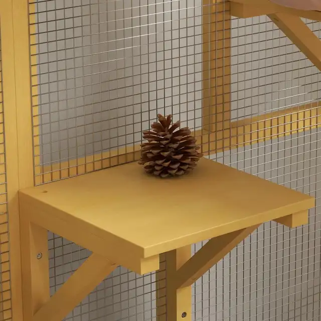 Cat Condo Wooden Indoor Cat House on Wheels with Cat Flap Door P ...