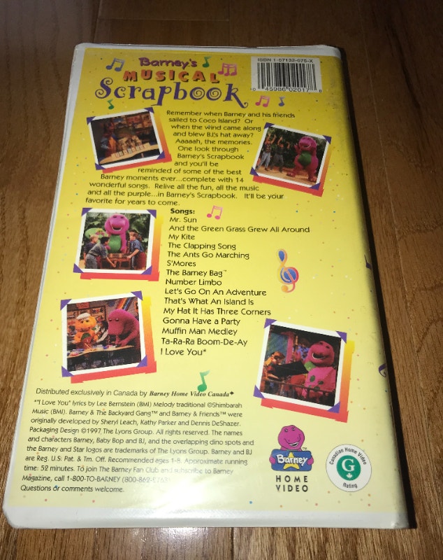 Barney's Musical Scrapbook VHS Clamshell Purple Dinosaur | CDs, DVDs ...