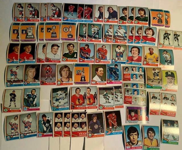 NHL 1973-74 Lot 72x Topps Chewing Gum Hockey Trading Cards | Art et ...