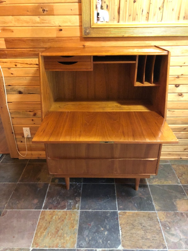 Secretaire en Teck * Mid Century * Teak Desk / Secretary | Desks ...