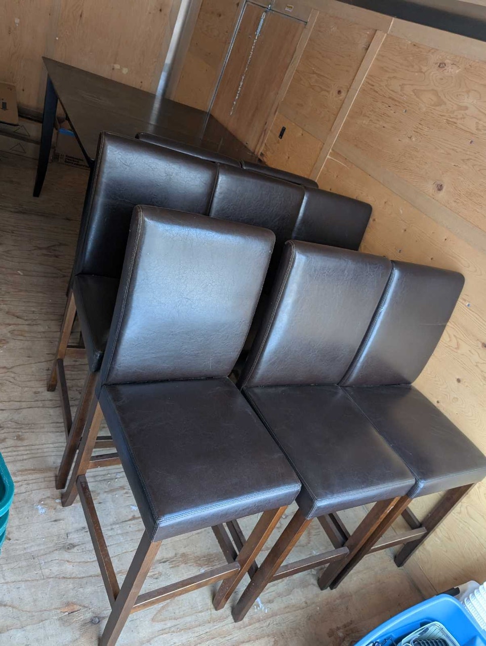 Dark Brown Bar Height Table with Leaf & 8 Chairs | Dining Tables & Sets ...