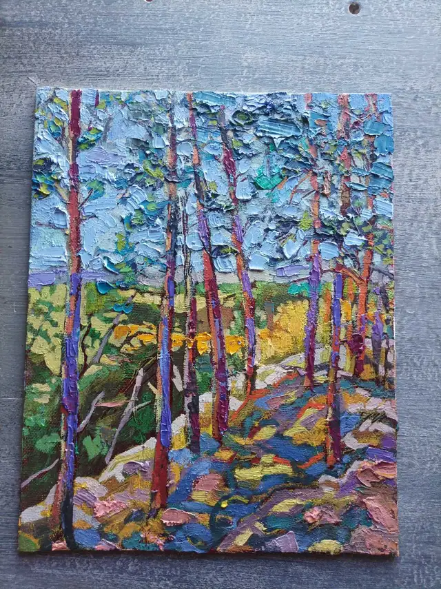 Sunny day, original oil painting on canvas board | Arts & Collectibles ...