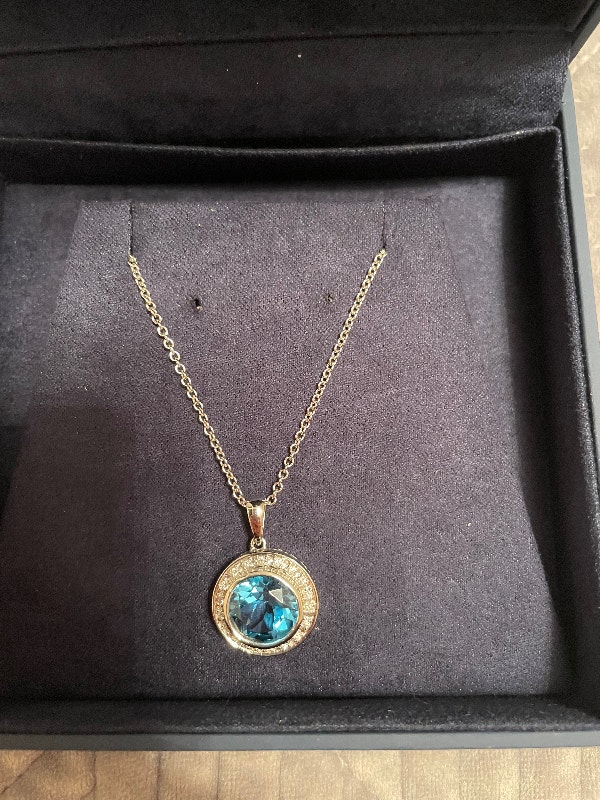 14k blue topaz and diamond necklace | Jewellery & Watches | Markham ...