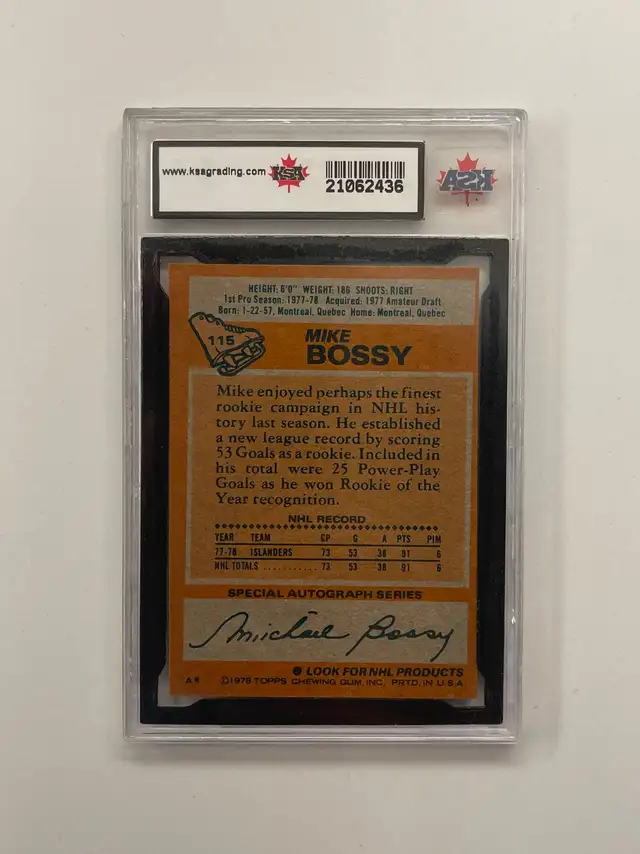 1978-79 Topps #115 Mike Bossy RC / Rookie Card / Graded KSA 8.5 | Arts ...