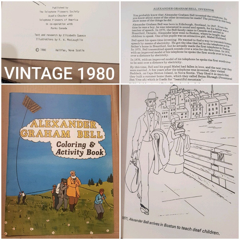 VINTAGE ALEXANDER GRAHAM BELL COLORING & ACTIVITY BOOK | Arts ...