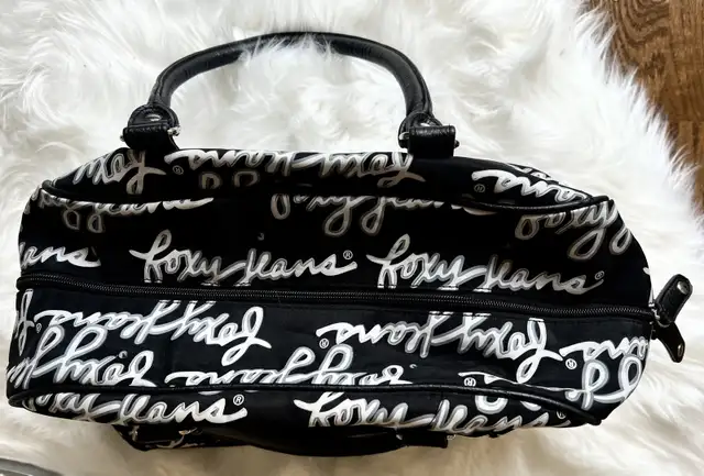 Foxy Jeans Black & White Logo Travel Bag with Cherry Charm | Women's ...