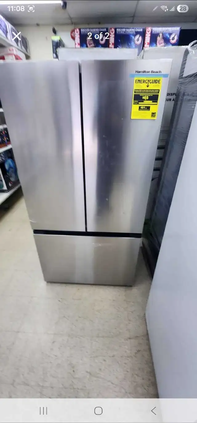 Hamilton Beach Counter Depth French Door Refrigerator, 36 inch W ...