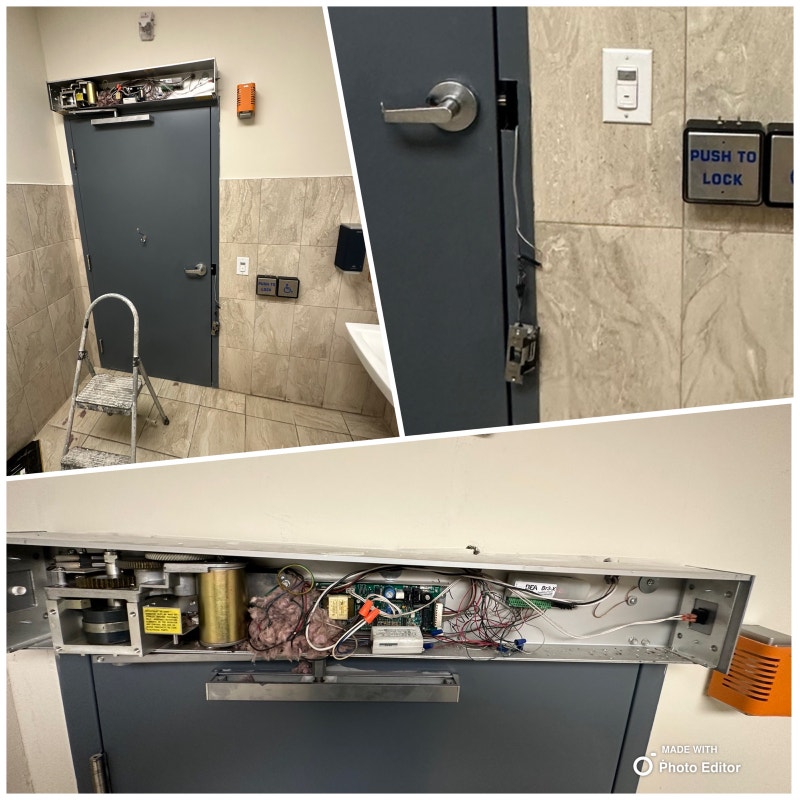 Handicap door operator Universal washroom Automatic door Service ...